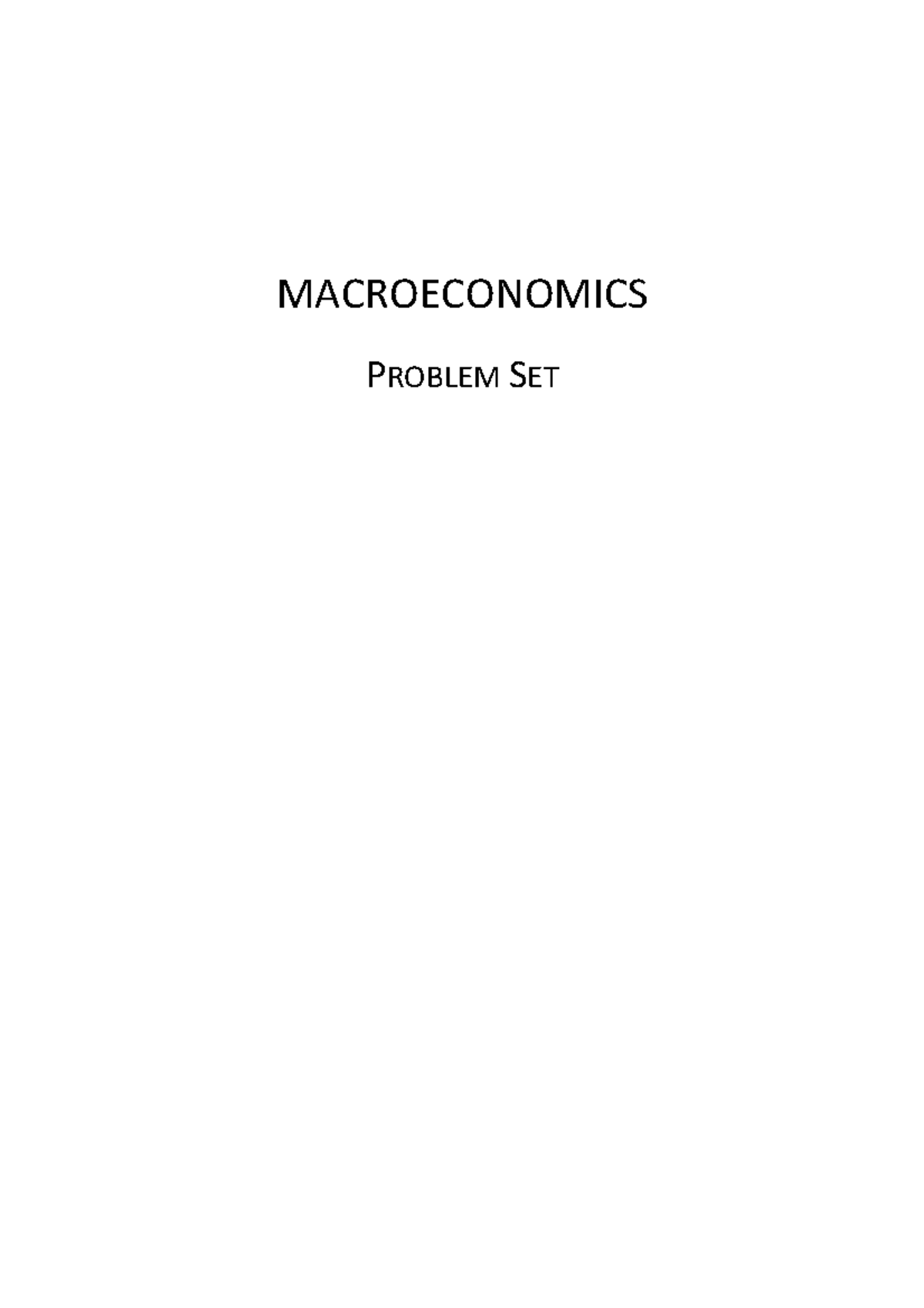 Macro Exercises Macroeconomics Problem Set Problem Set 1 Gdp And Inflation Problem 1 In An