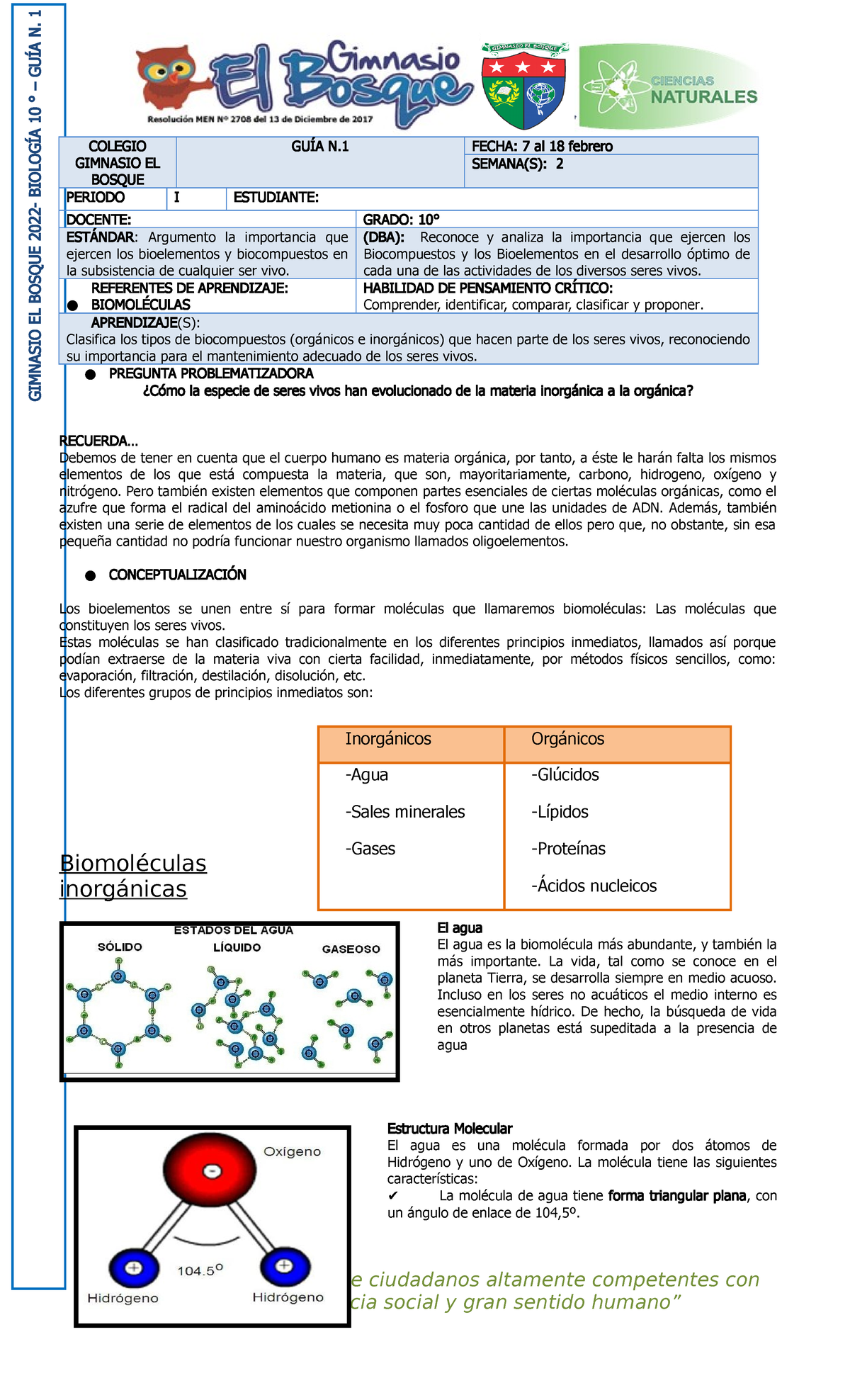 2. GUIA 1 Biocompuestos 10° descrición de los elementos que hacen parte ...