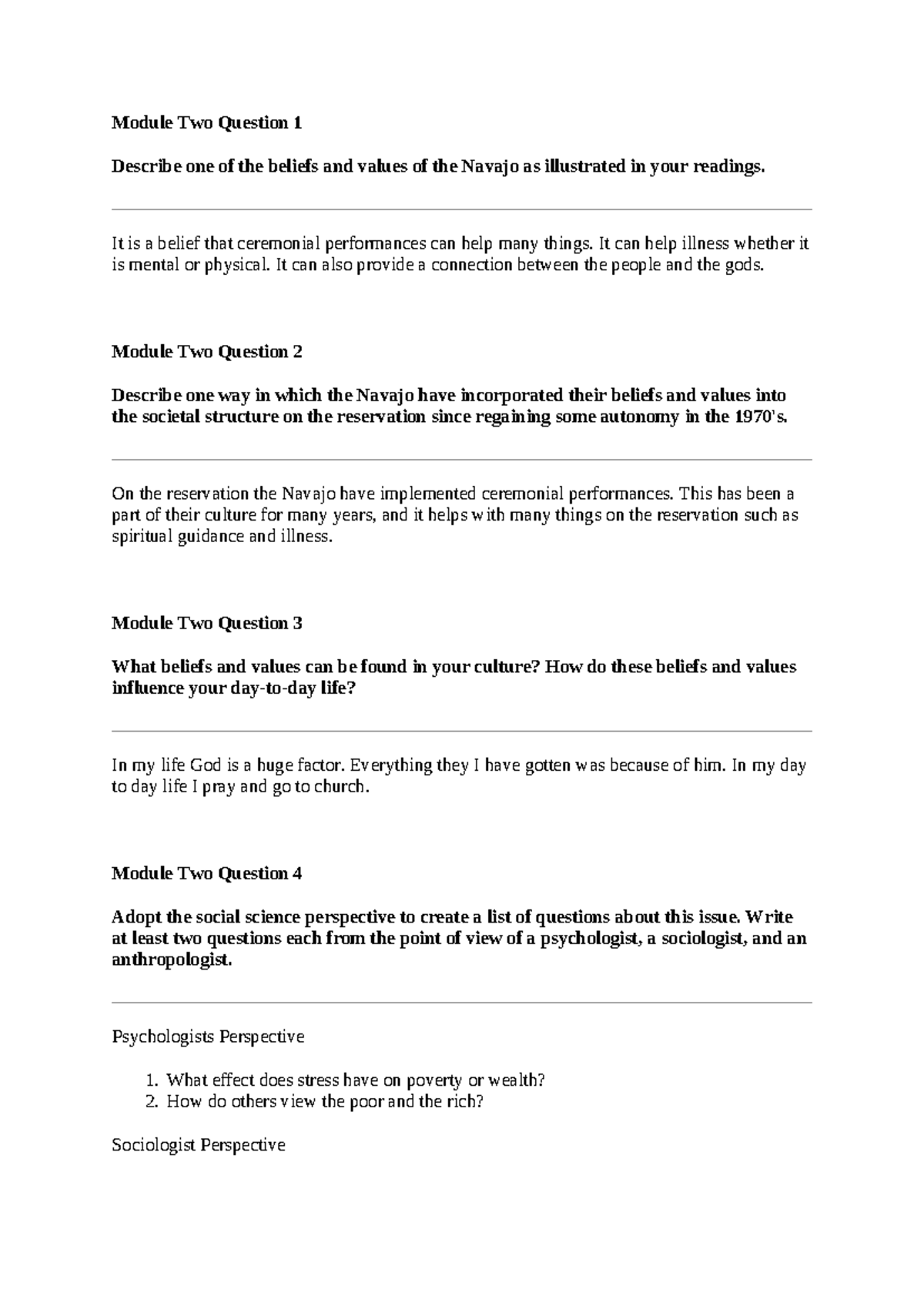 Atraviaun Woods SCS 200 Applied Social Sciences - Module Two Question 1 ...