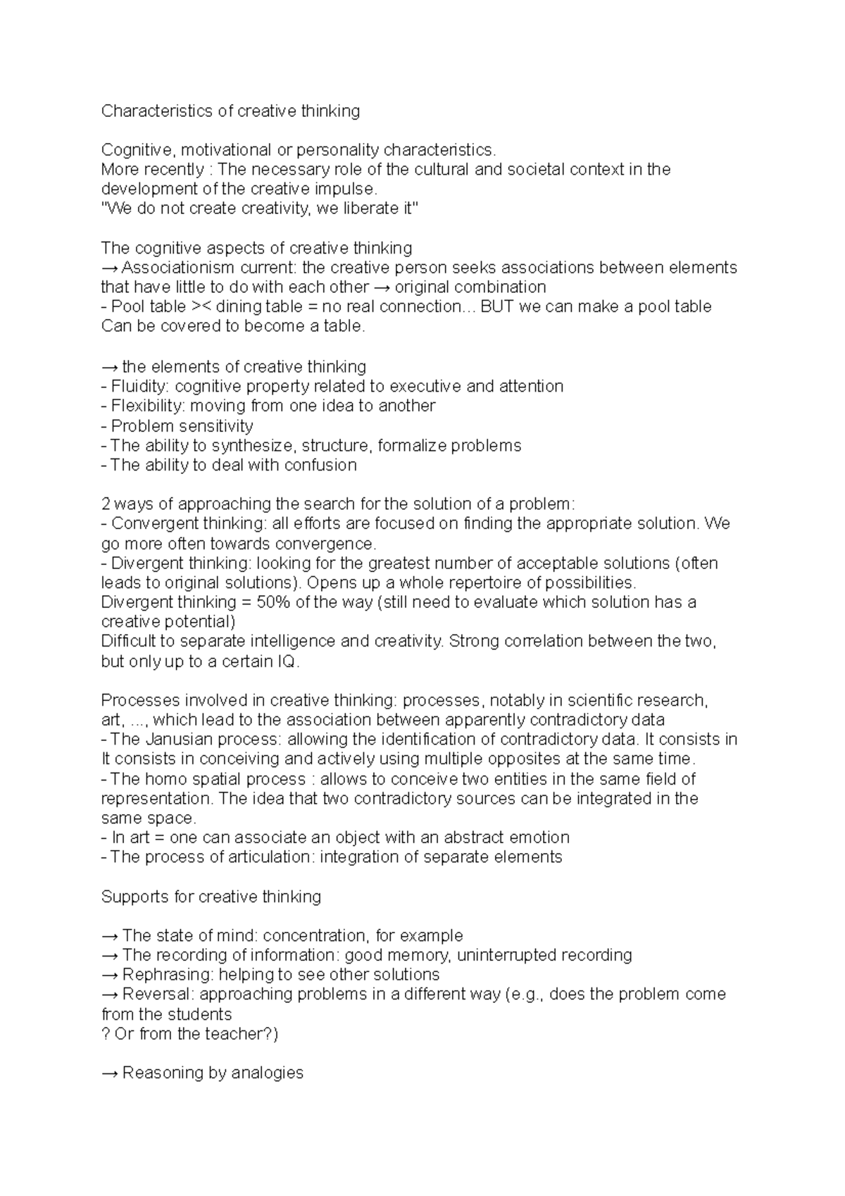 Characteristics of creative thinking - Characteristics of creative ...