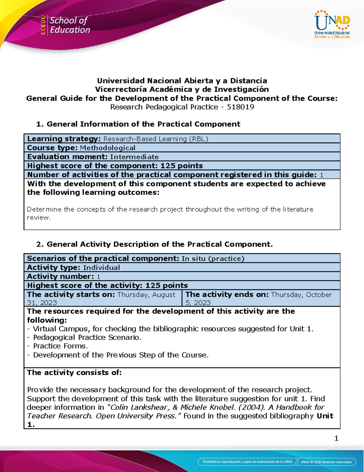 Guide for the Development of the Practical Component - Unit 1 - Step 2 ...