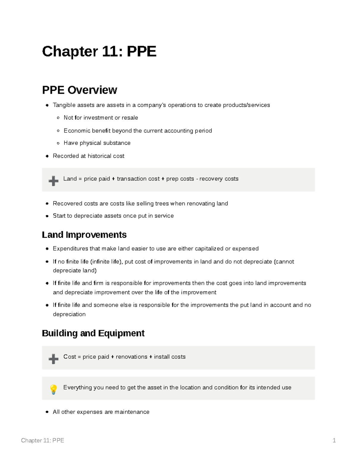 Chapter 11 PPE - Campbell - Chapter 11: PPE PPE Overview Tangible ...
