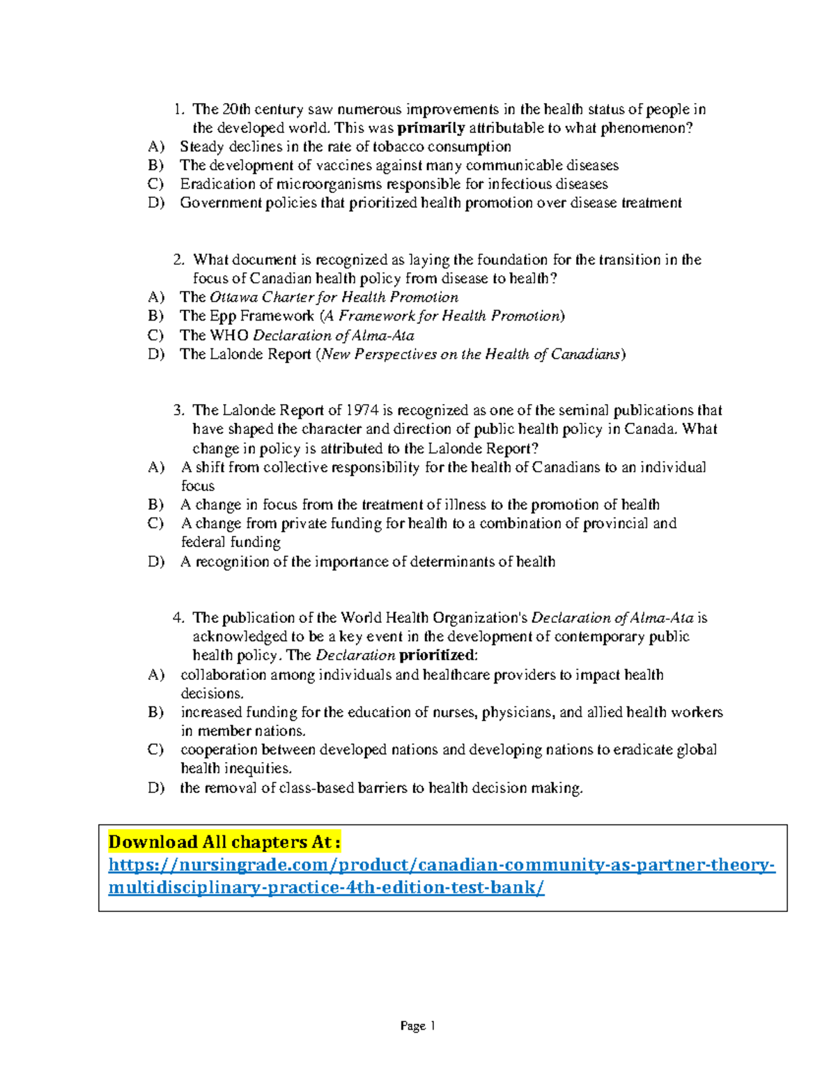 Canadian Community as Partner Theory & Multidisciplinary Practice ...