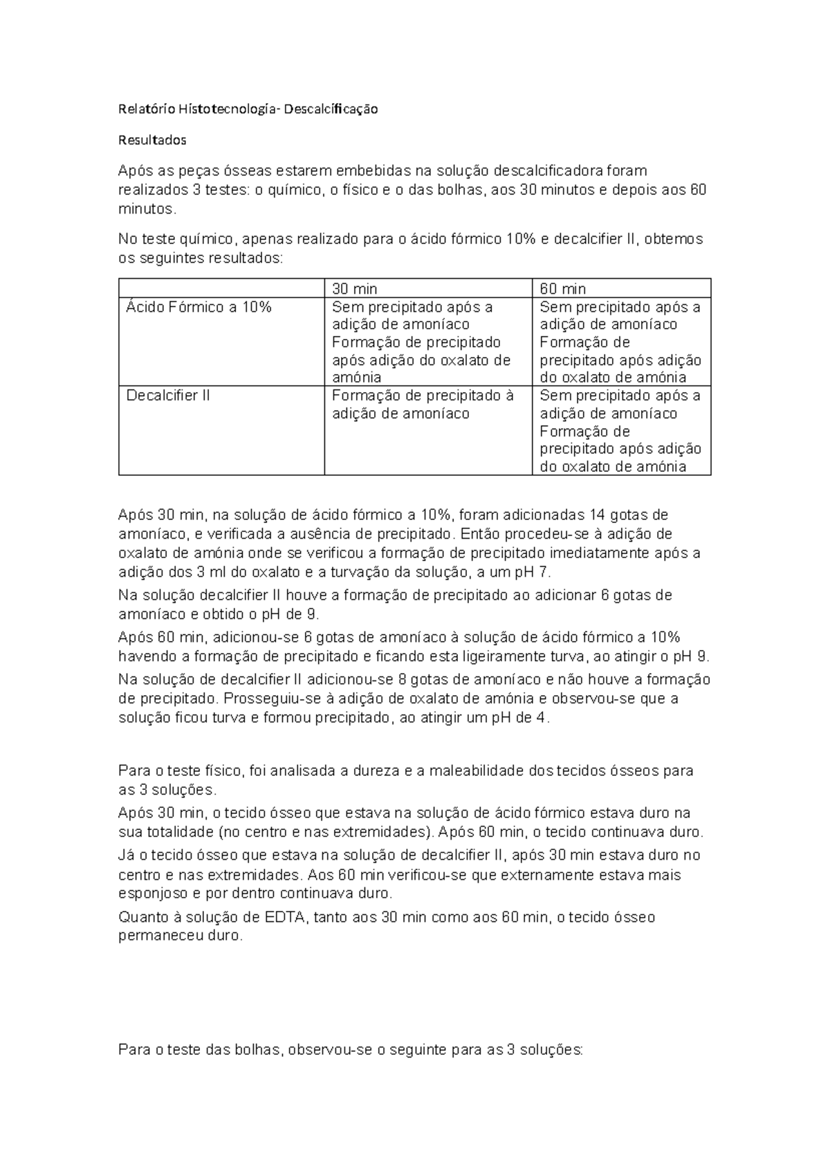 descalcificação- histotec 2º ano ciencias biomedicas laboratoriais ...