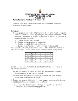 Interpretación de datos taller 2 - Interpretación De Datos ...