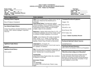NUFT341 Patient Care Worksheet - P - HOLY FAMILY UNIVERSITY SCHOOL OF ...