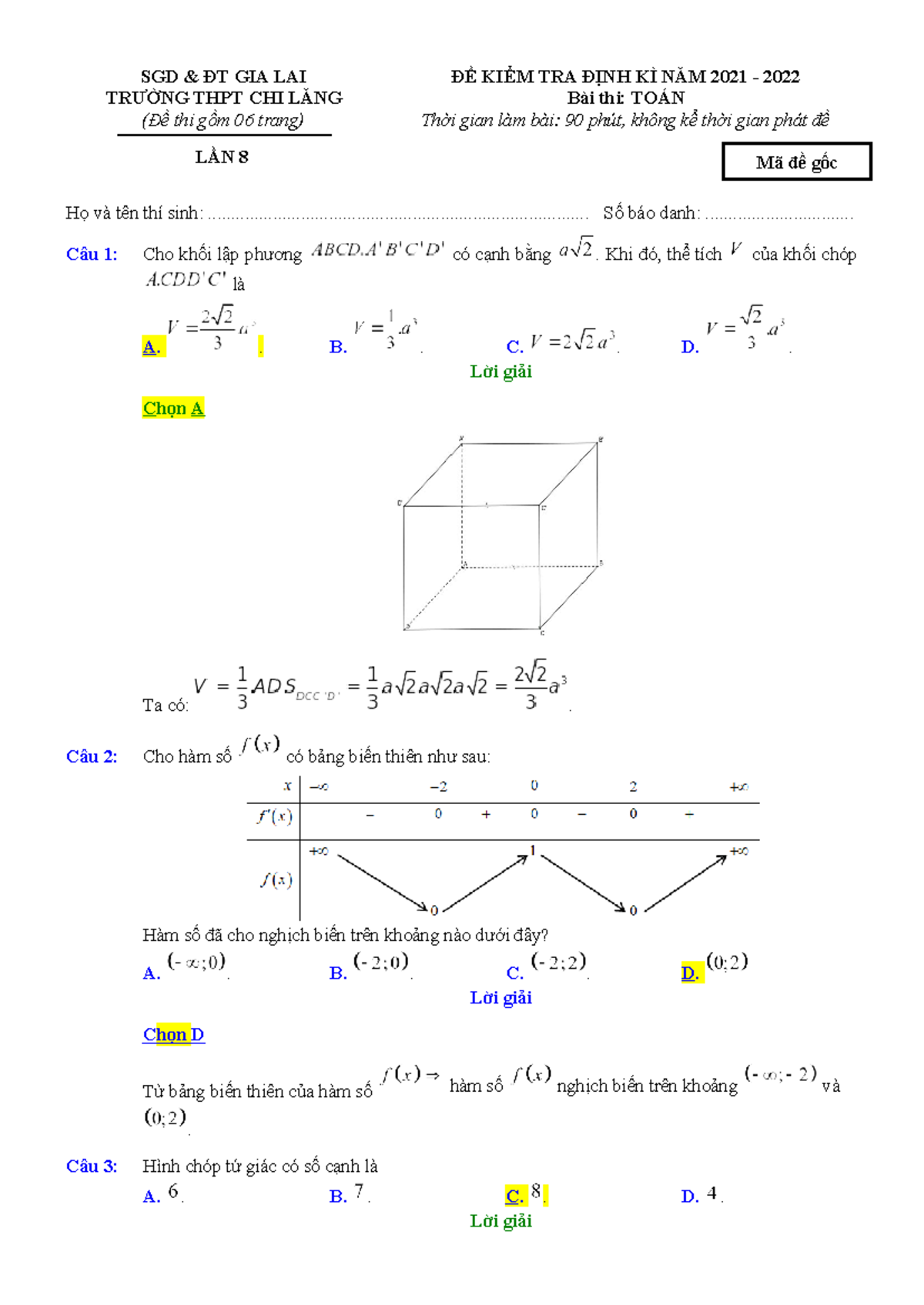 ĐỀ-CHUẨN-LG - tks u for your read - SGD & ĐT GIA LAI TRƯỜNG THPT CHI ...