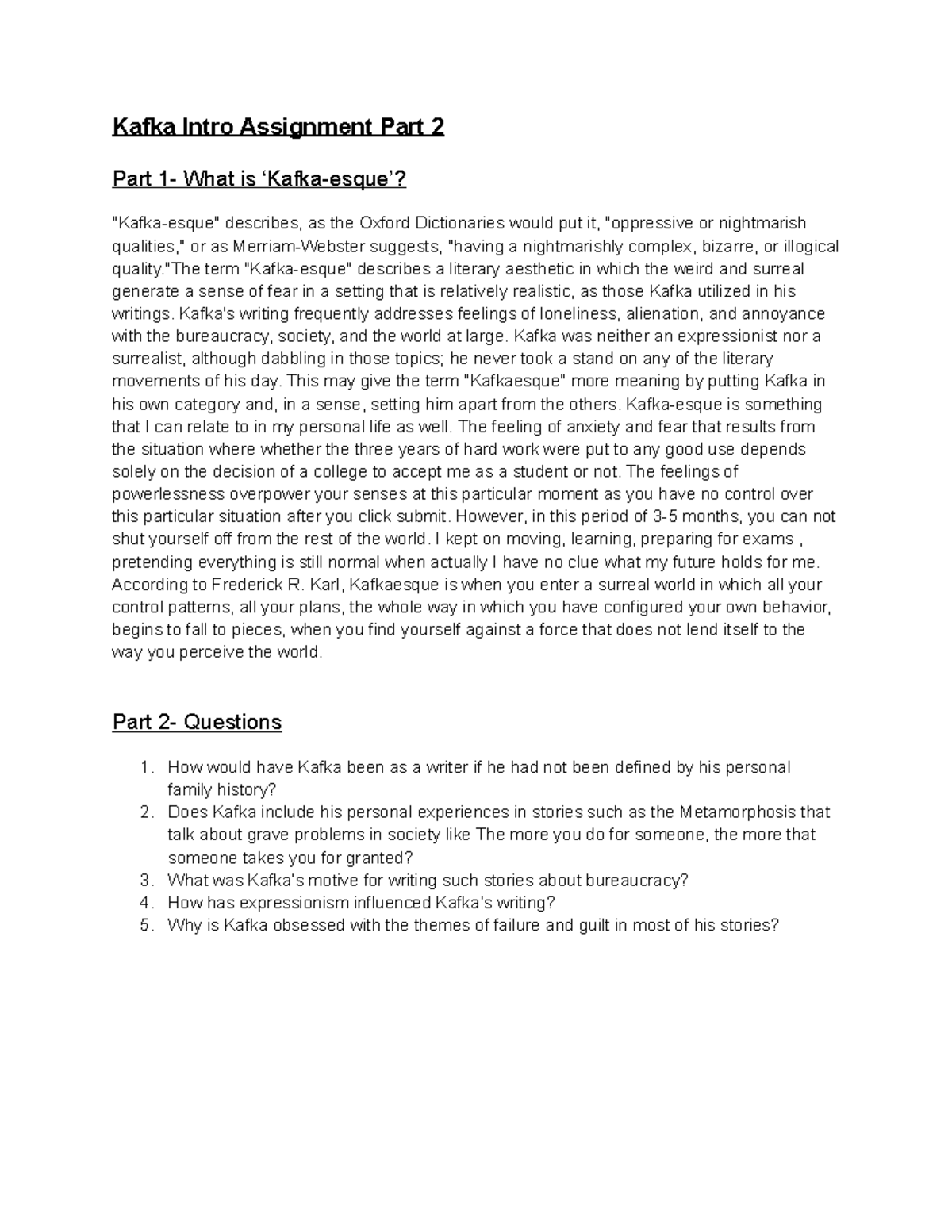 Kafka Intro Part 2- Vedant Ganeriwala - Kafka Intro Assignment Part 2 Part 1- What is ‘Kafka ...