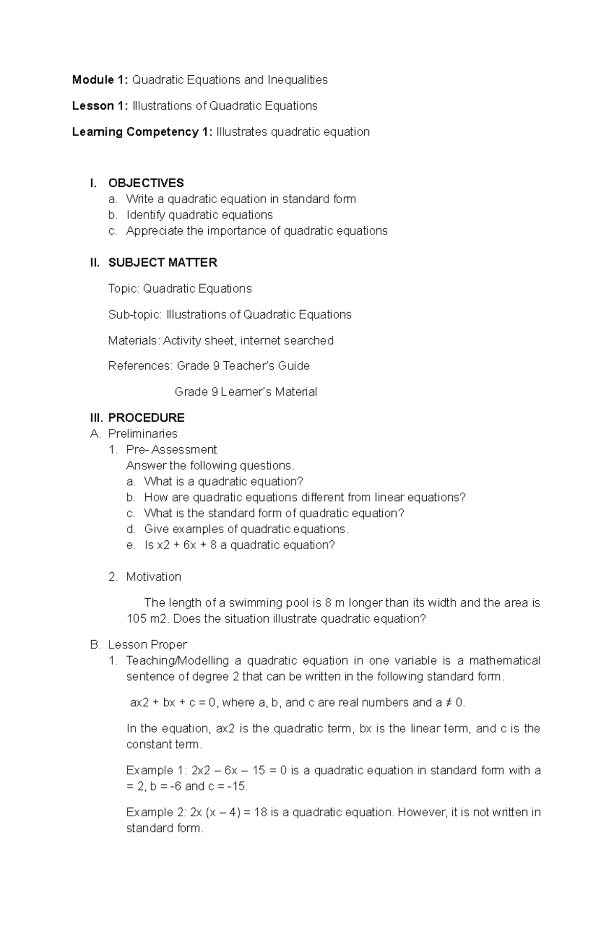 Lesson-plan-mary and the process of learning of ourstudents - Module 1 ...