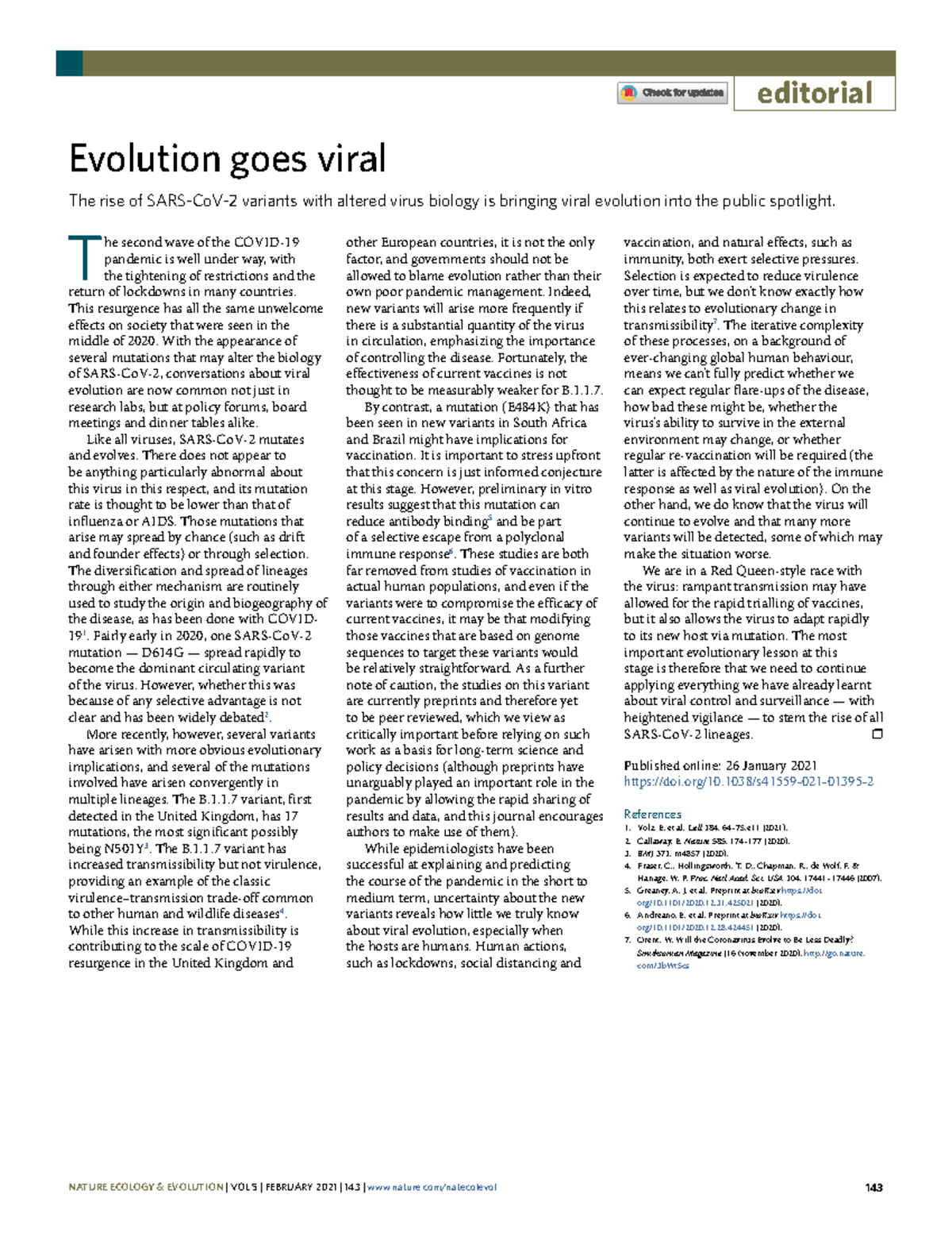 Evolution goes viral! An article to further better the understanding of ...