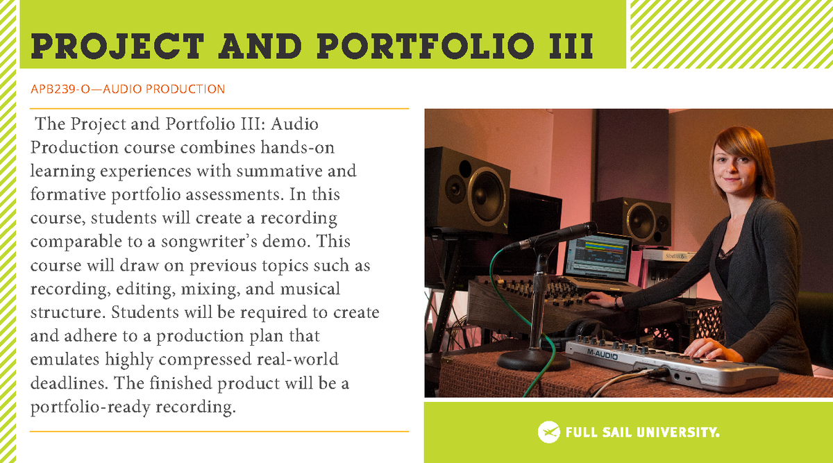 APB239-O Portfolio Syllabus 2211 - APB239-O—AUDIO PRODUCTION The ...