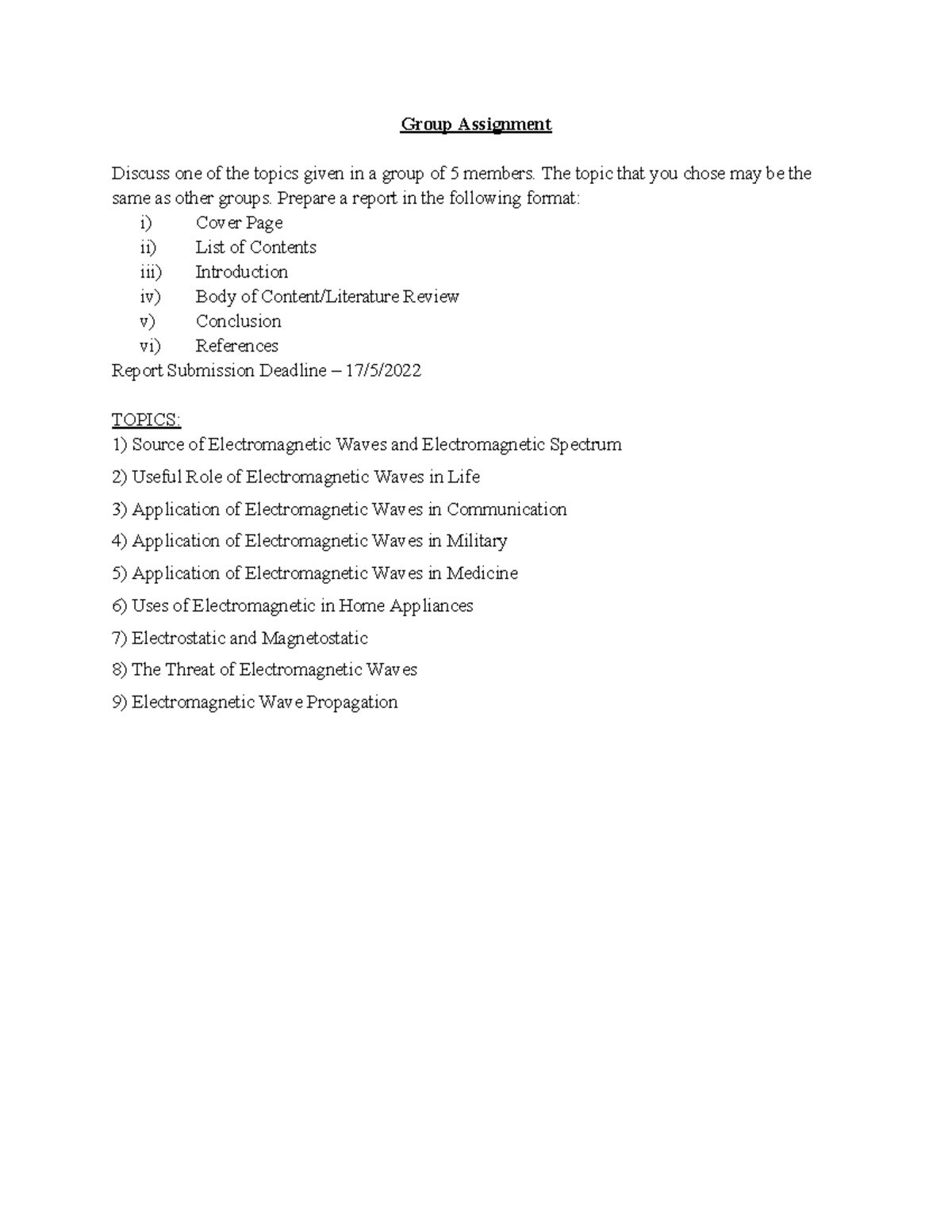 Group Assignment Group Assignment Discuss One Of The Topics Given In group-assignment-group-assignment-discuss-one-of-the-topics-given-in