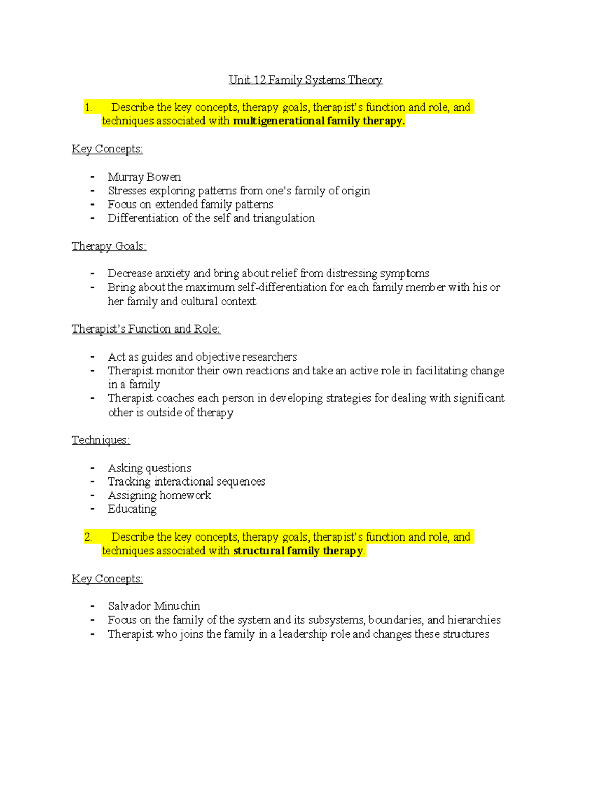 Unit 12 Family Systems Theory - Unit 12 Family Systems Theory Describe ...
