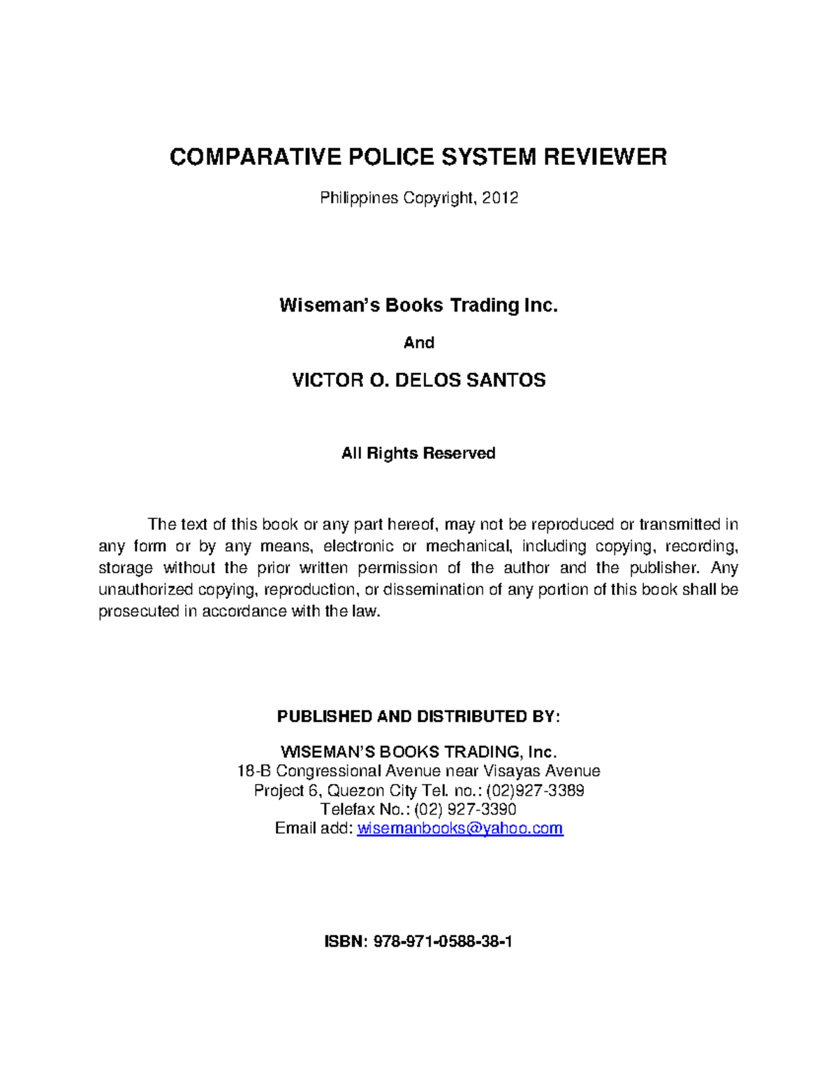 14702008 1 91515373 Comparative Police System Reviewer - COMPARATIVE ...