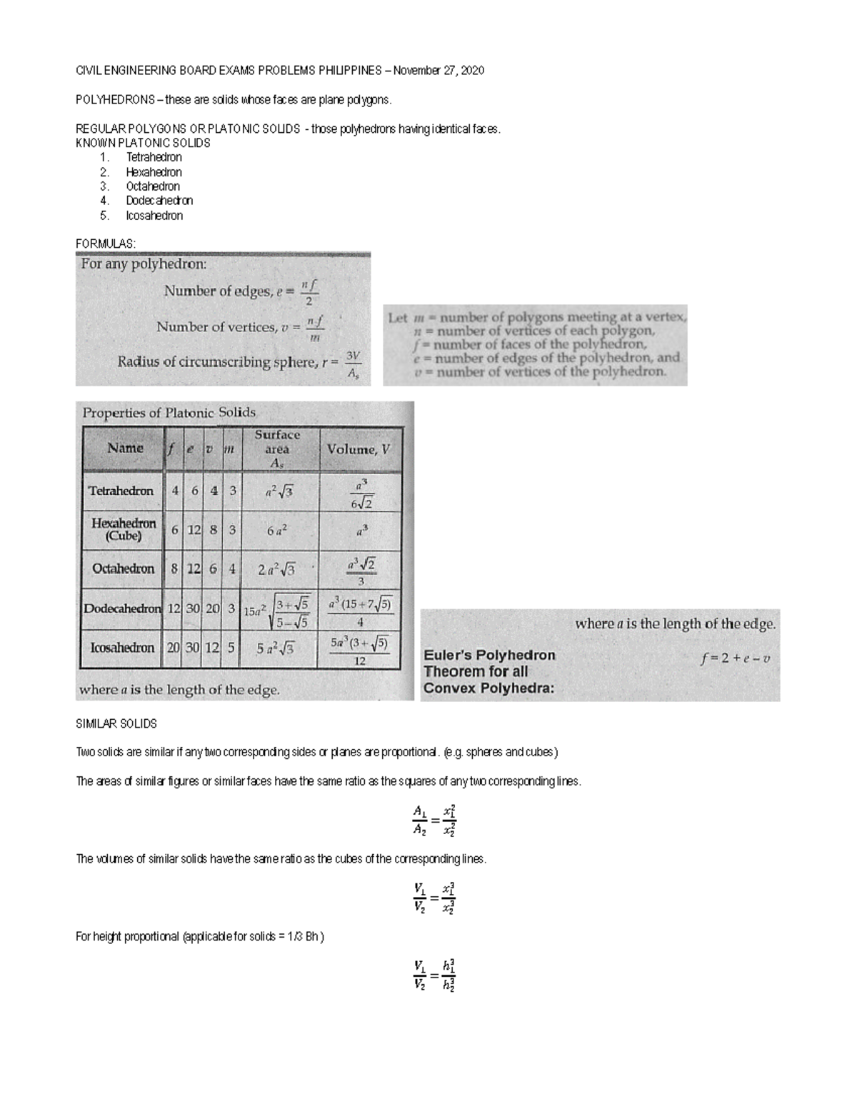 Plane Solid Geom Bridging Final - CIVIL ENGINEERING BOARD EXAMS PROBLEMS PHILIPPINES – November ...