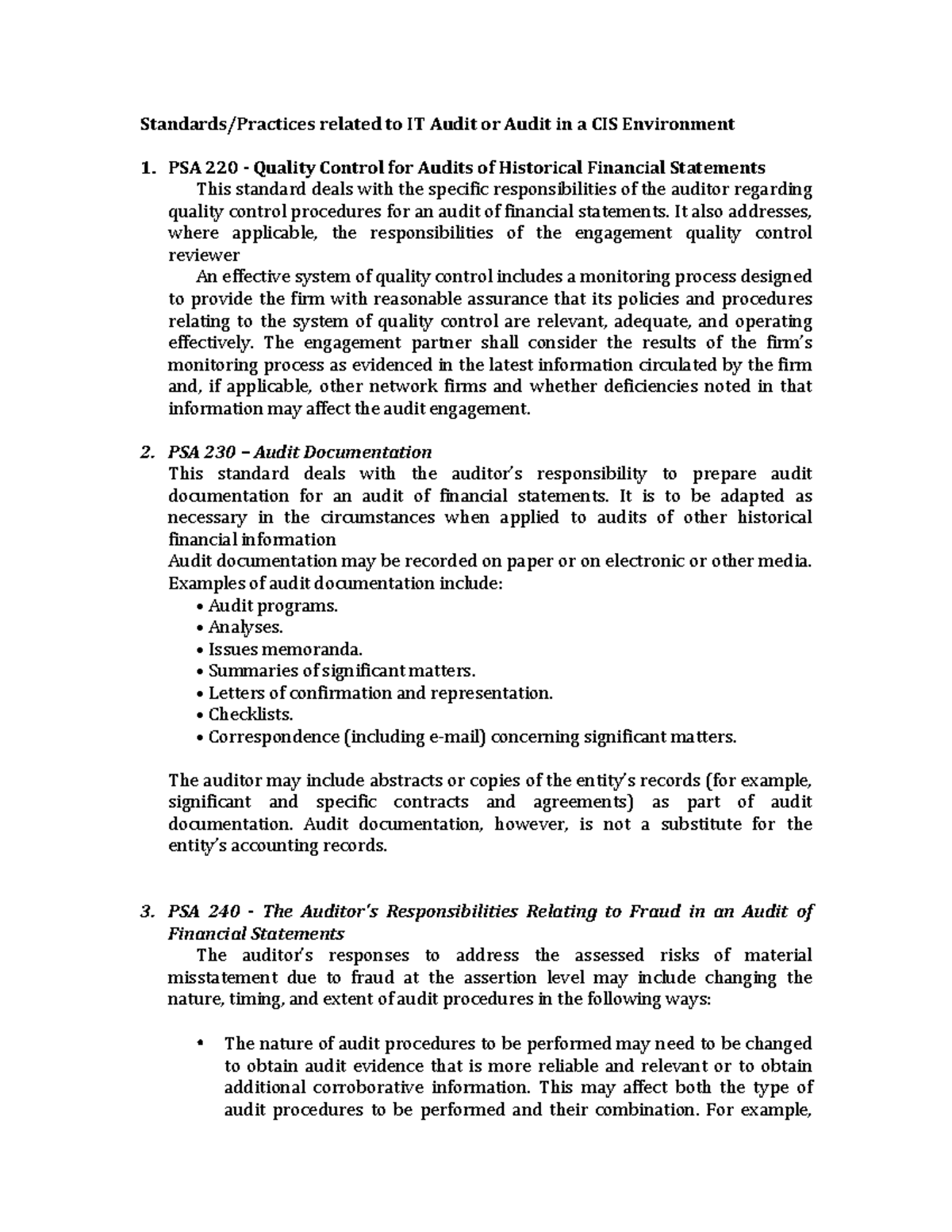 Standards Related to IT Audit - Auditing in a computerized Environment ...