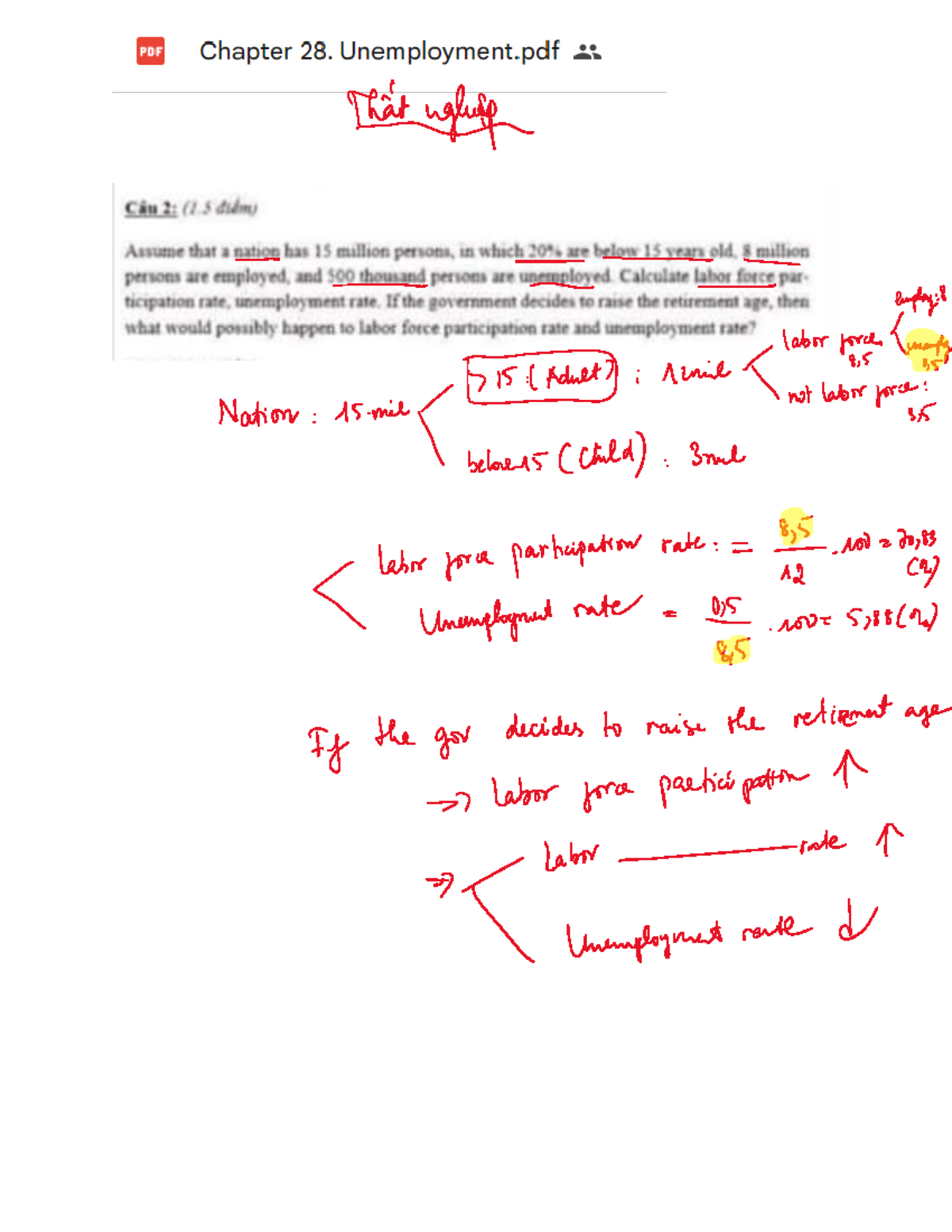 Macro đợt 3 buổi 4 - 1/ Natural Rate of Unemployment (Thất nghiệp tự ...