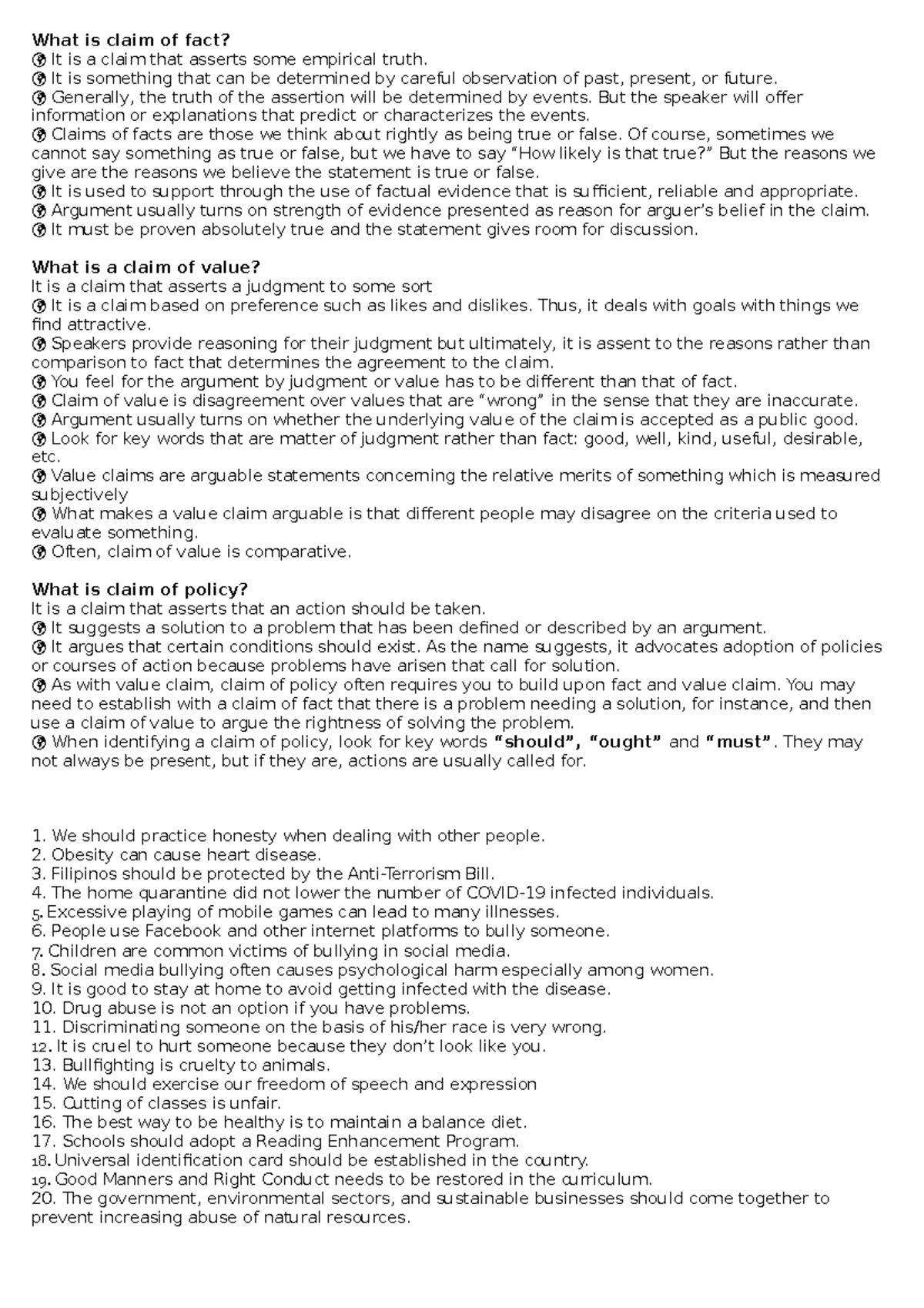 Claimssss For English 10 What Is Claim Of Fact It Is A Claim That