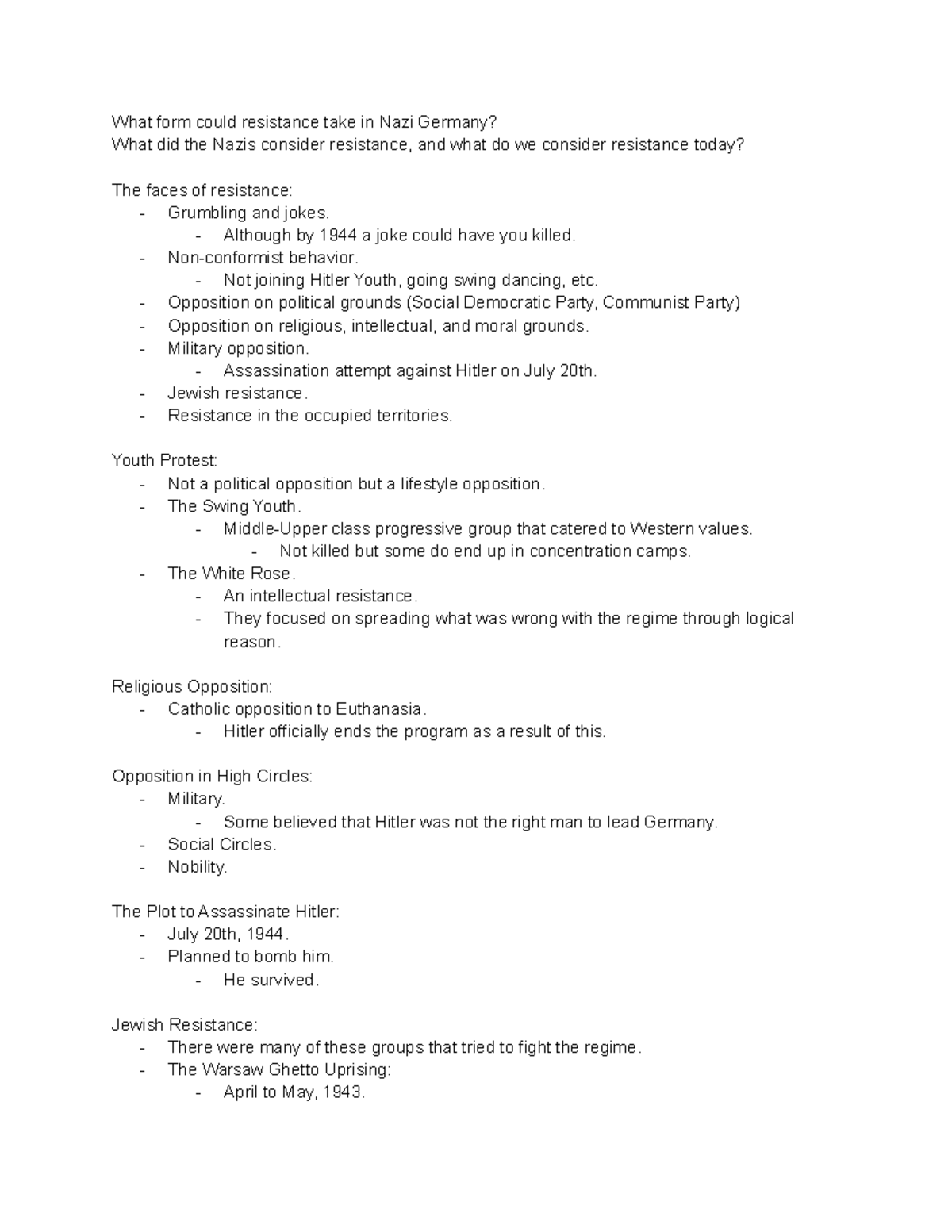 L023 Resistance - Lecture notes 23 - What form could resistance take in ...