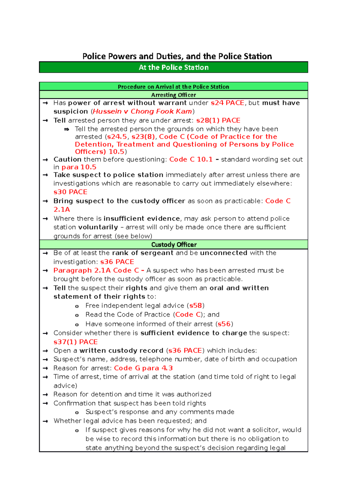 Police Powers and Duties-W13 PART 1 - Police Powers and Duties, and the ...