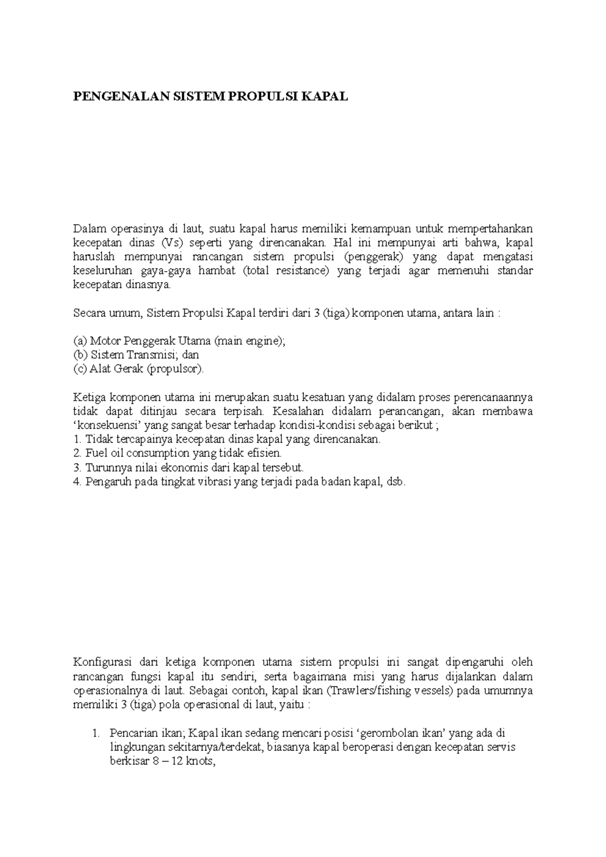 Pengenalan Sistem Propulsi Kapal - PENGENALAN SISTEM PROPULSI KAPAL ...