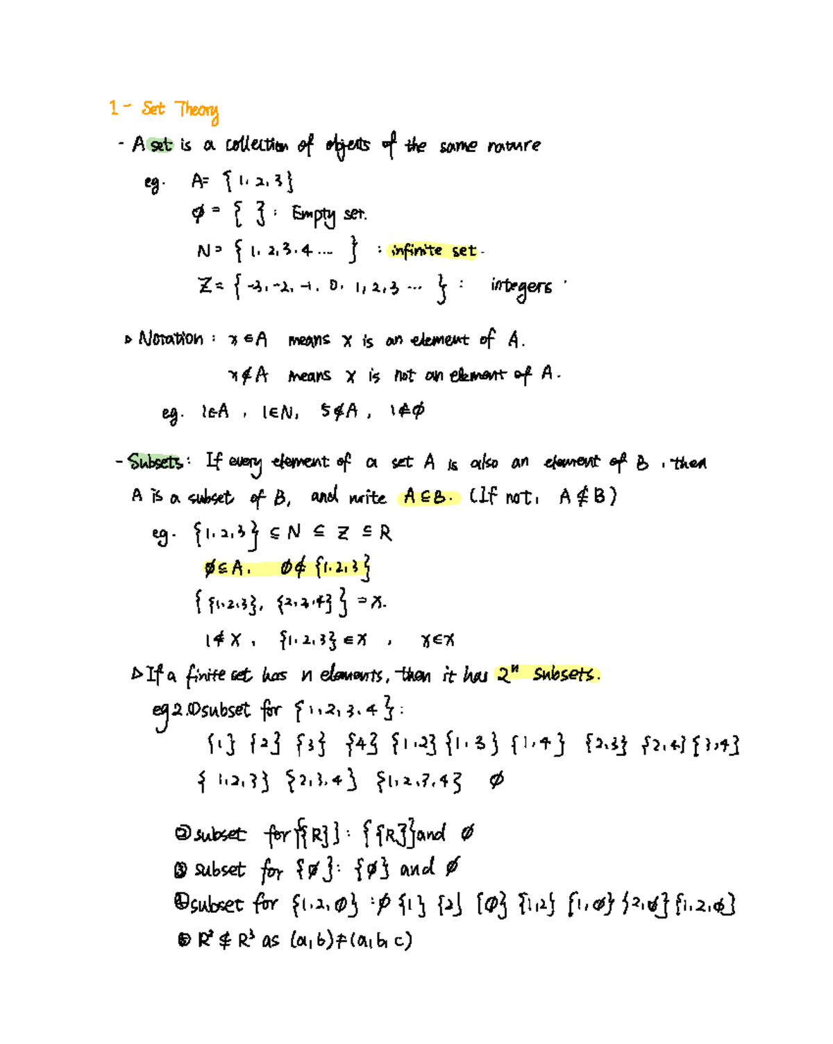 Math 240 Chapter 1 Sets - I Set Theory A set is a collection of objets ...