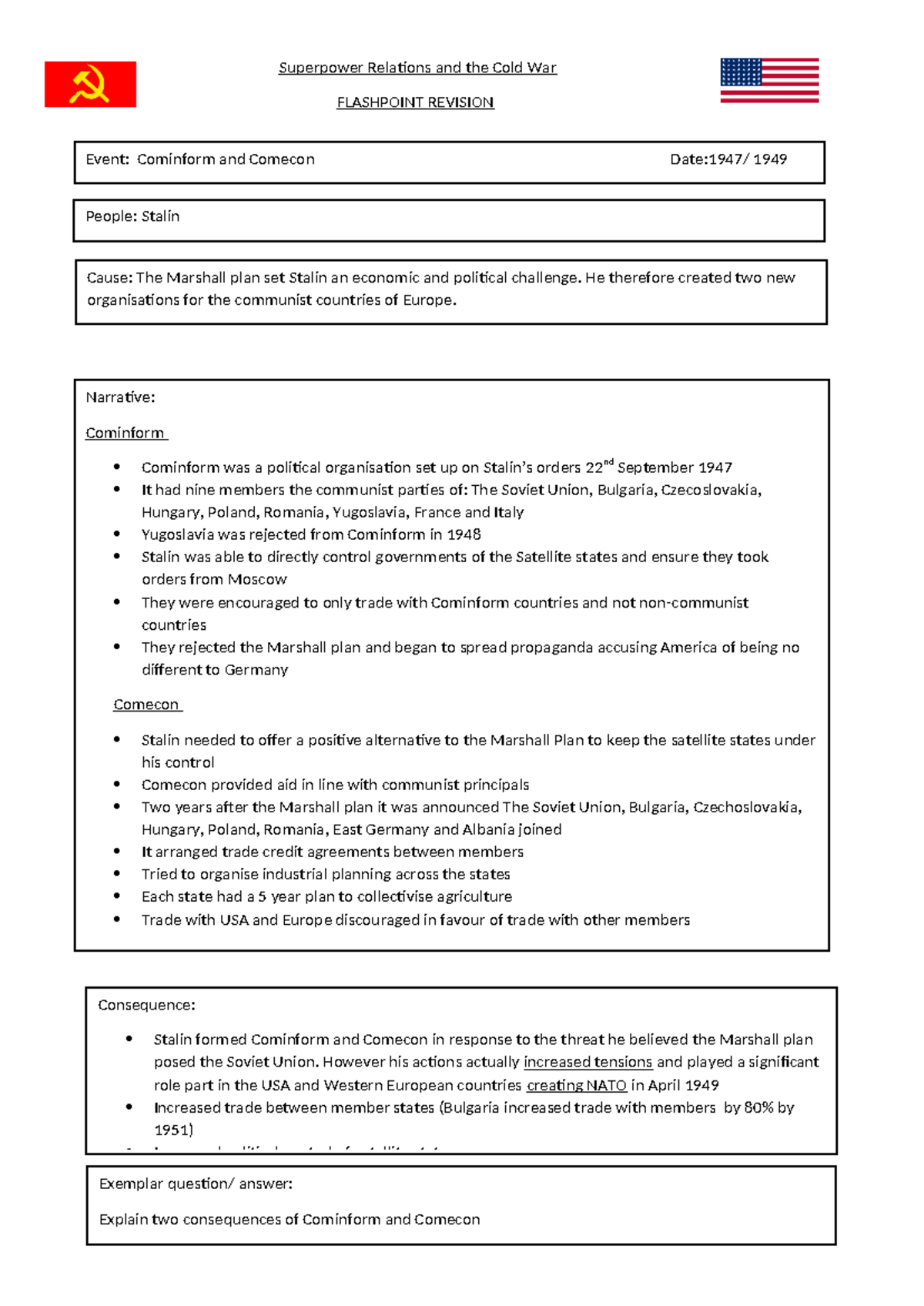 6. Cominform Comicon Revision Card - Superpower Relations and the Cold ...