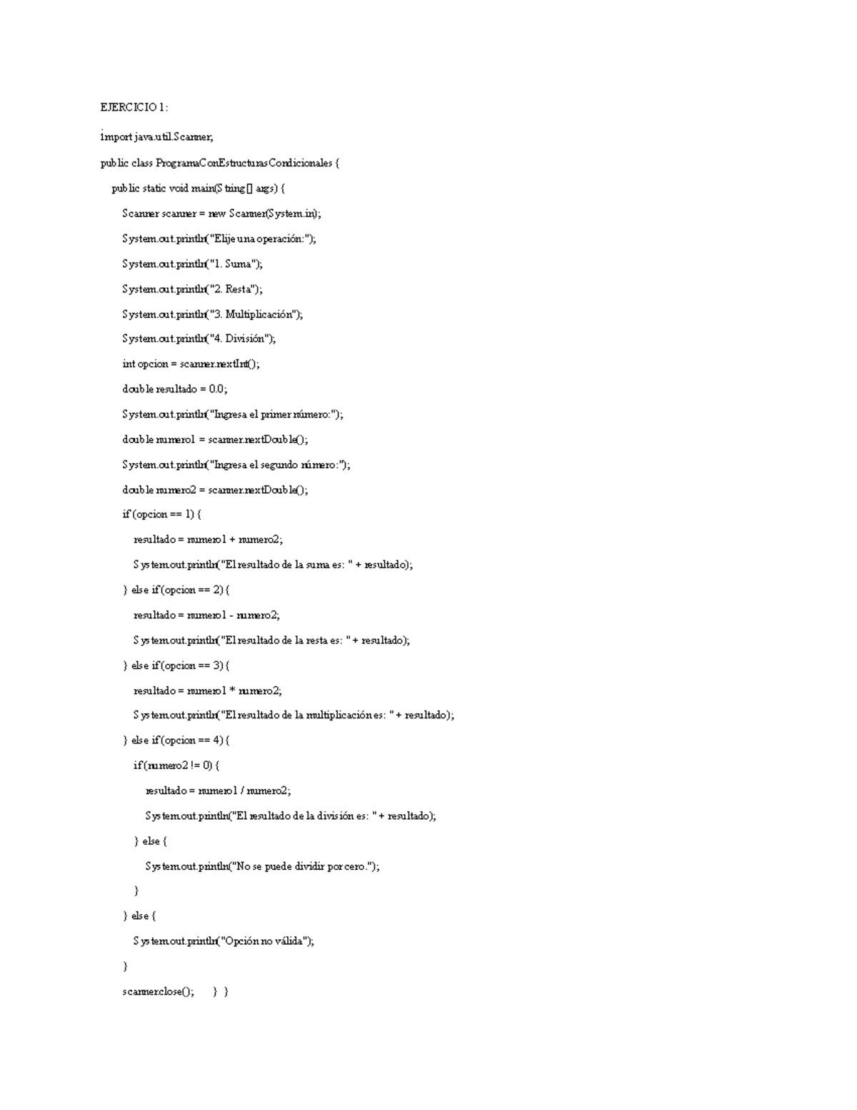 Document 5 - apuntes - EJERCICIO 1: import java.util; public class ...