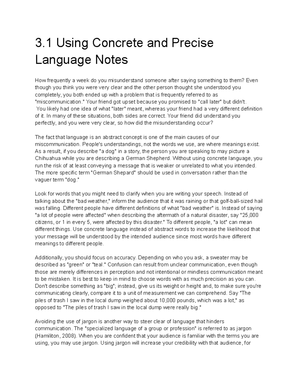 3.1 Notes - 3 Using Concrete and Precise Language Notes How frequently ...