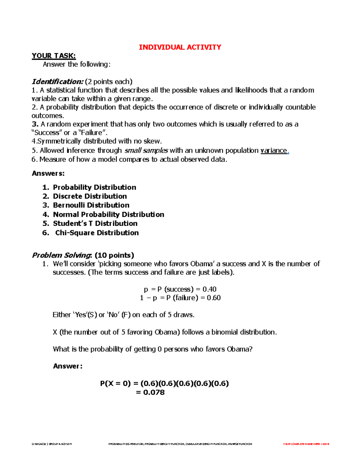 Probability Distribution, Proability Density Function, Cumulative ...