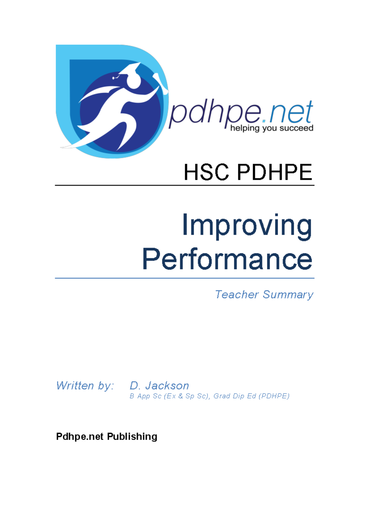 Improving performance teacher summary - HSC PDHPE Improving Performance ...