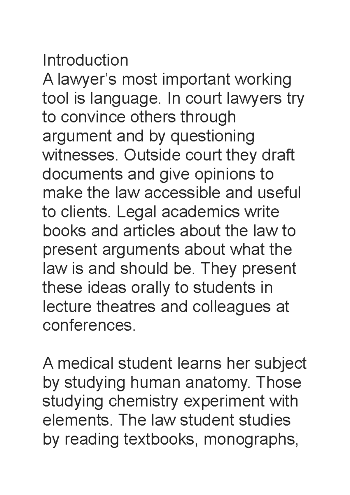 Chapter 16, Intro TO LAW - Introduction A lawyer’s most important ...