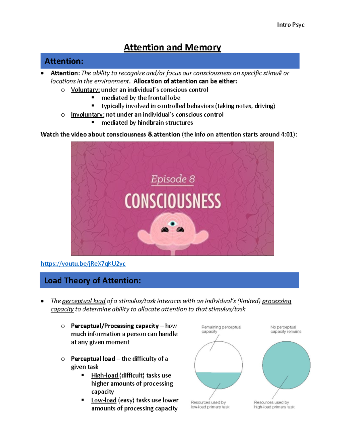 Attention and Memory final - Attention and Memory Attention: The ...