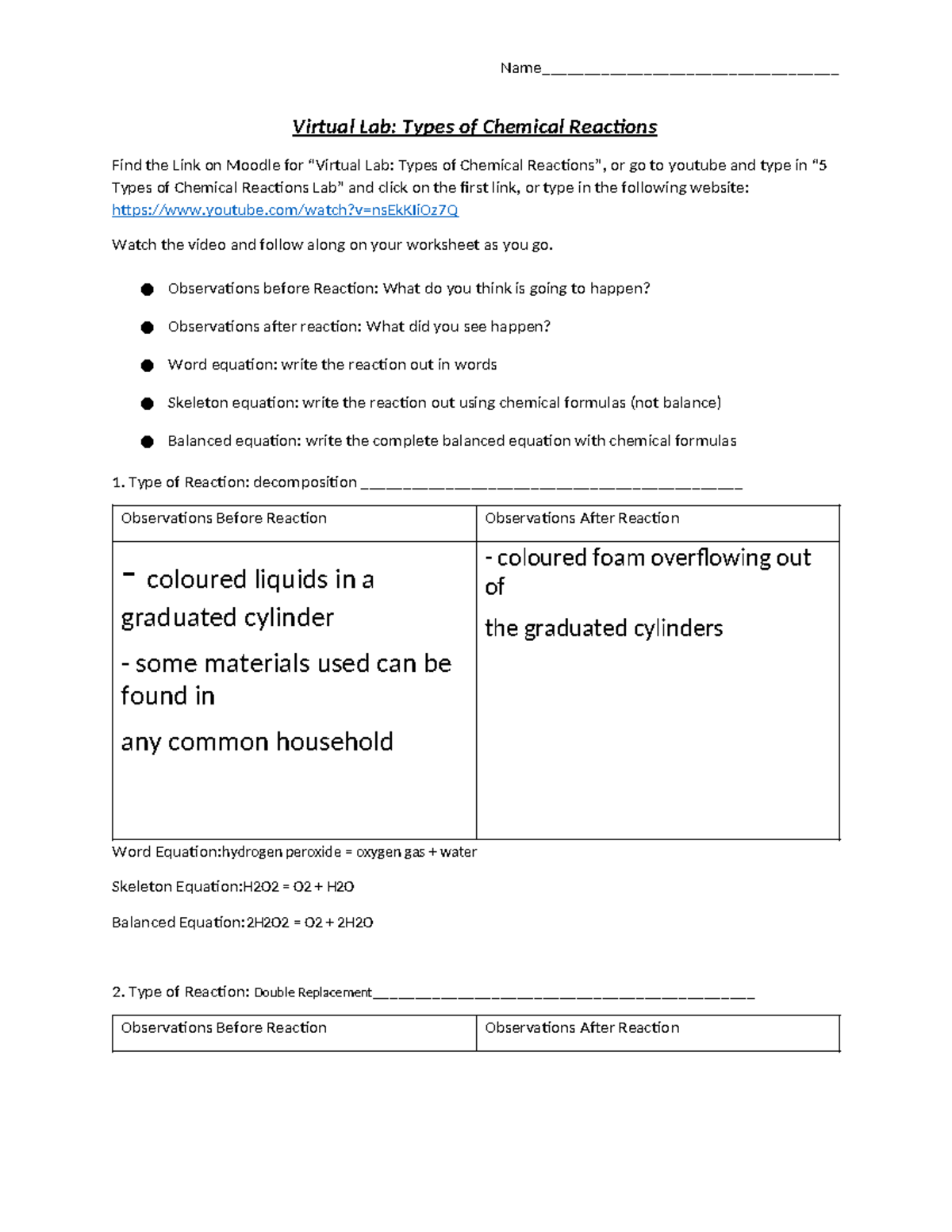 2023 Summer Assignment 9th.docx - Google Docs - Virtual Lab: Types of ...