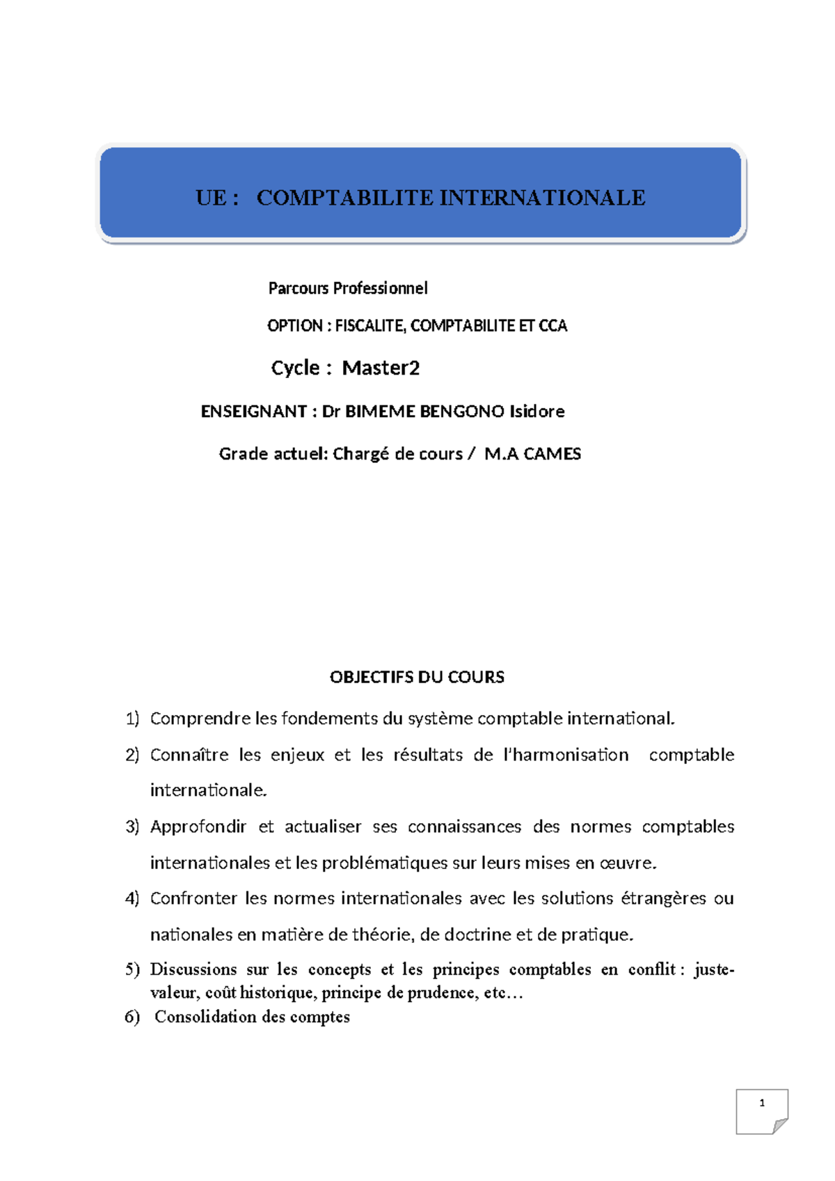 Bon cours comptabilité internationale - Parcours Professionnel OPTION ...