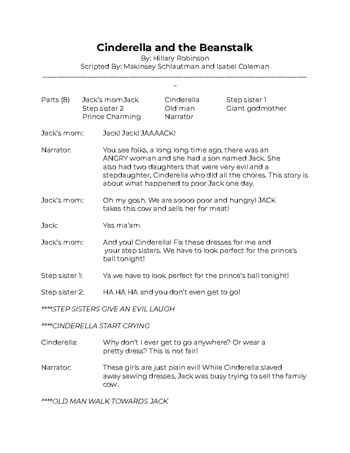 Cinderella and the beanstalk - Cinderella and the Beanstalk By: Hillary ...