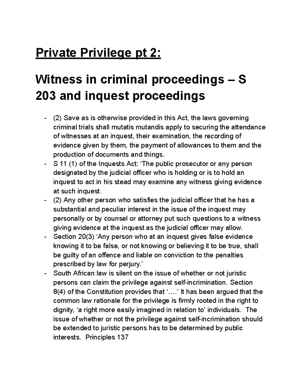 private privilege pt 2 - Private Privilege pt 2: Witness in criminal ...