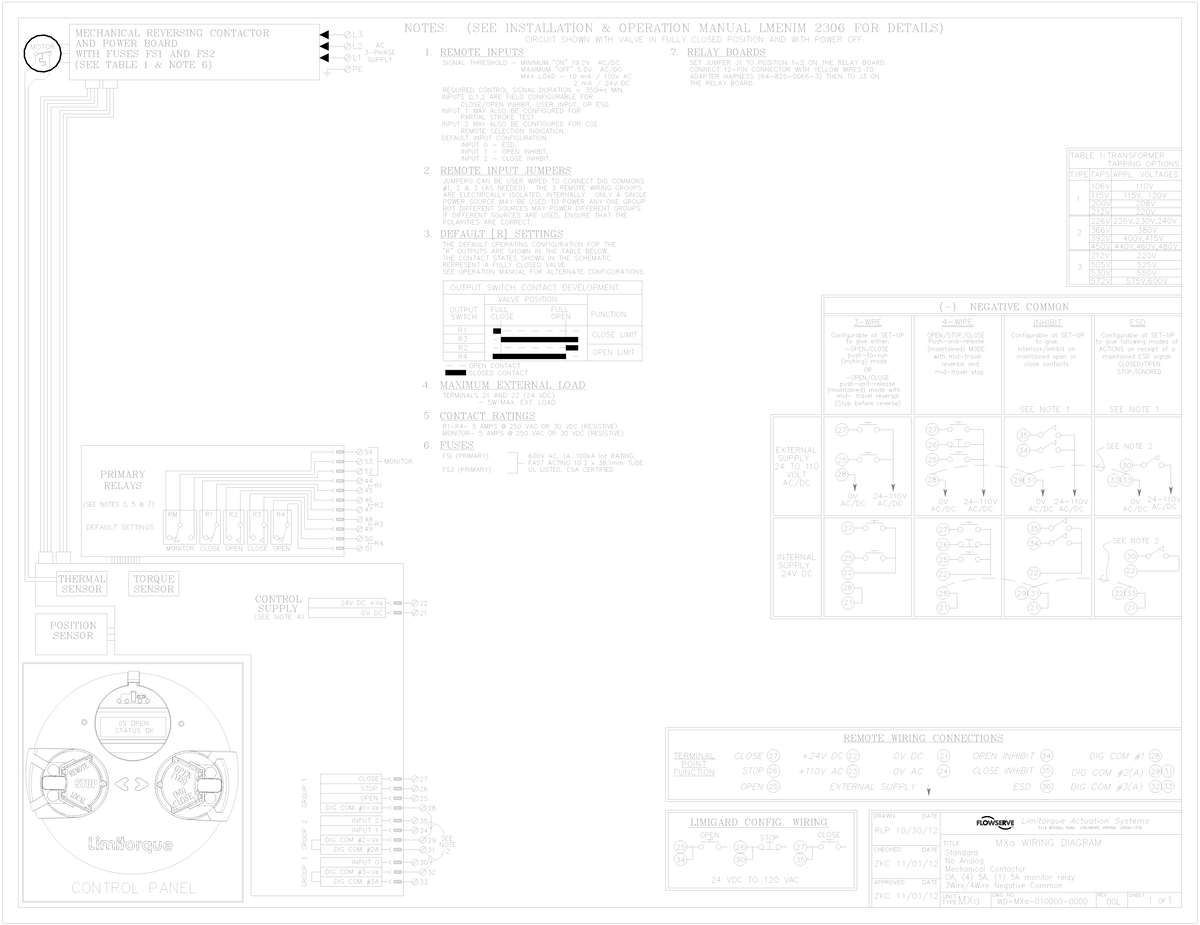Plano - MECHANICAL REVERSING CONTACTOR NOTES: 0L3 (SEE INSTALLATION ...