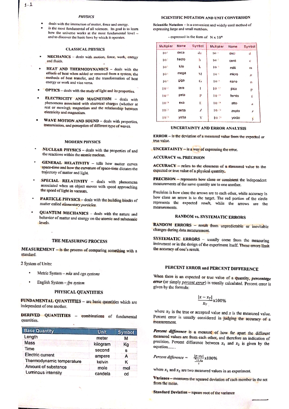 Physics - Lecture notes 1-10 - General Science - Studocu