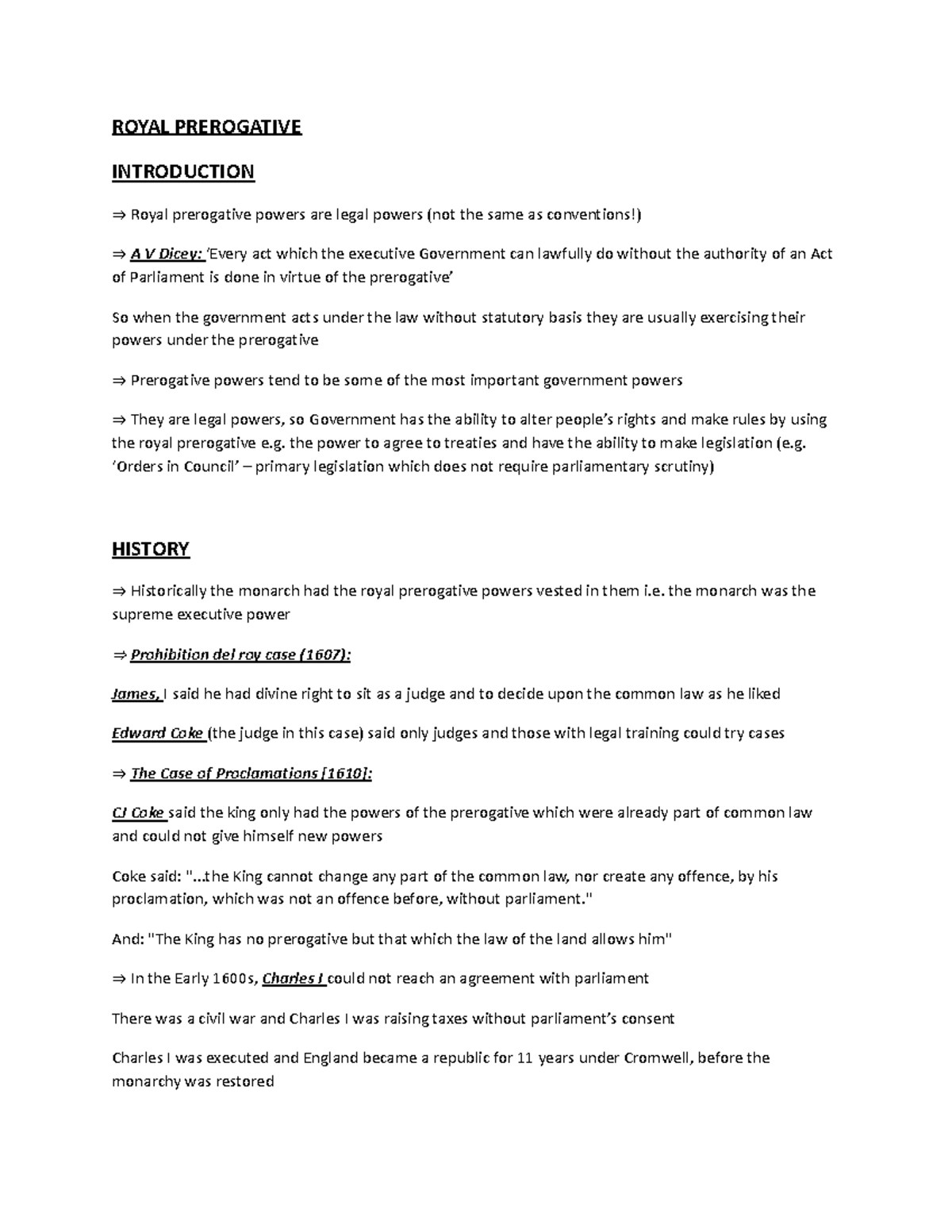 Royal Prerogative - This topic relates to power of the Queen in the UK ...