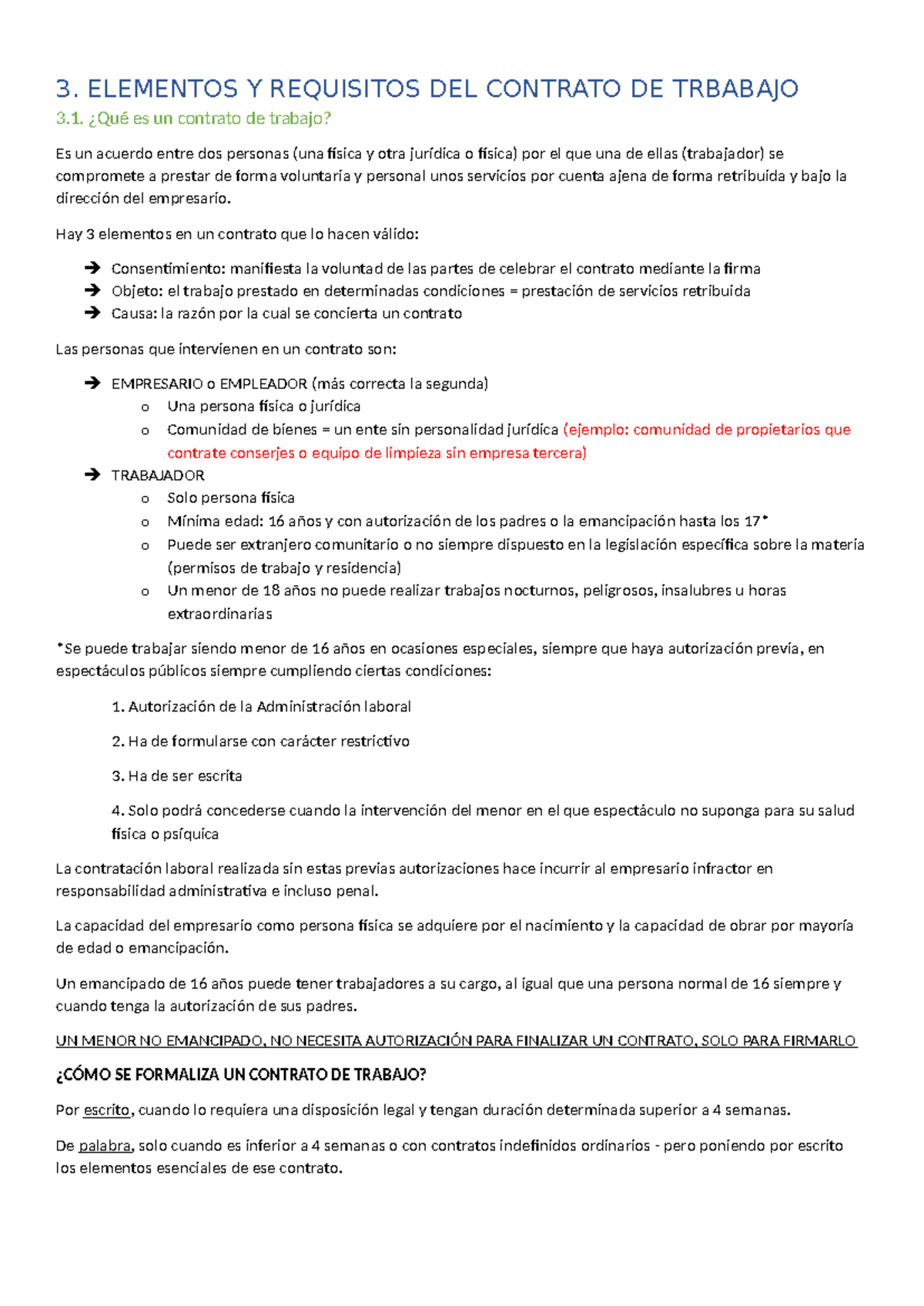 Tema 3 - temario - 3. ELEMENTOS Y REQUISITOS DEL CONTRATO DE TRBABAJO 3 ...