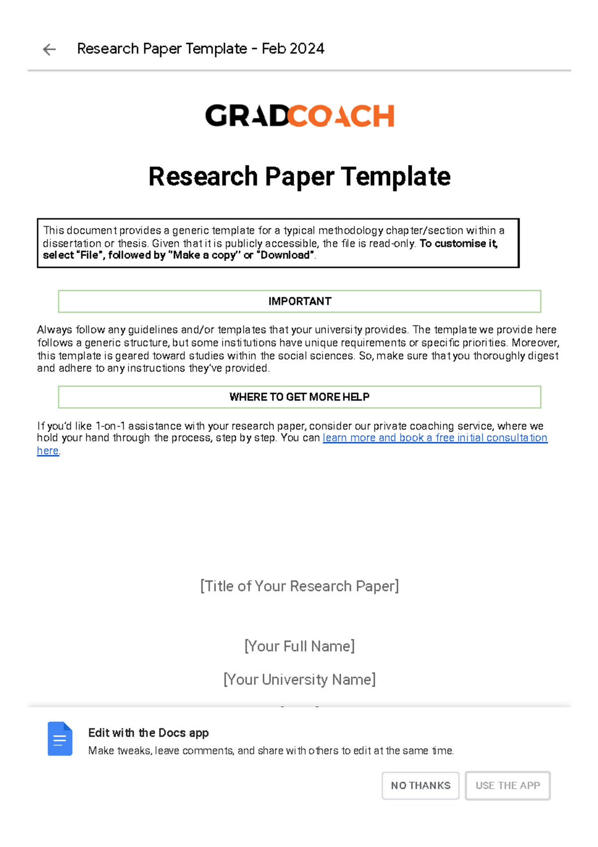 Research Paper Template - Feb 2024 - Research Paper Template This ...