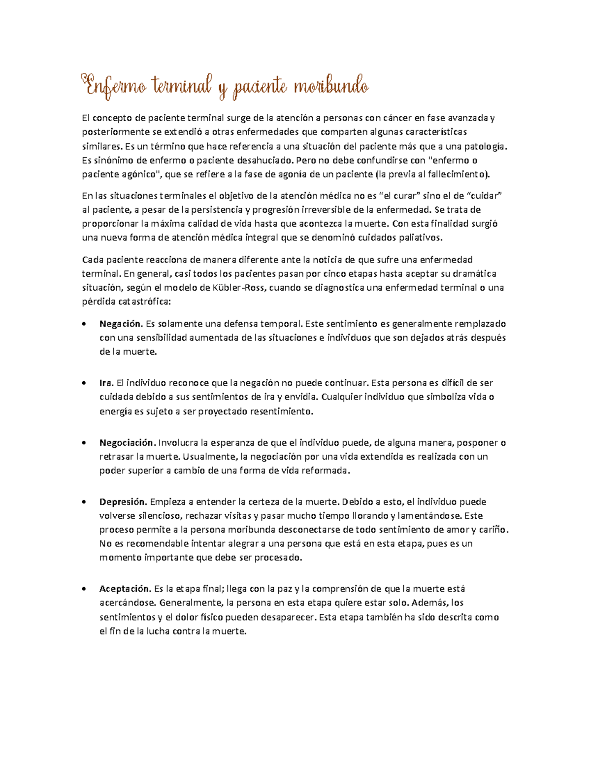 Enfermo terminal y paciente moribundo - Es un término que hace ...