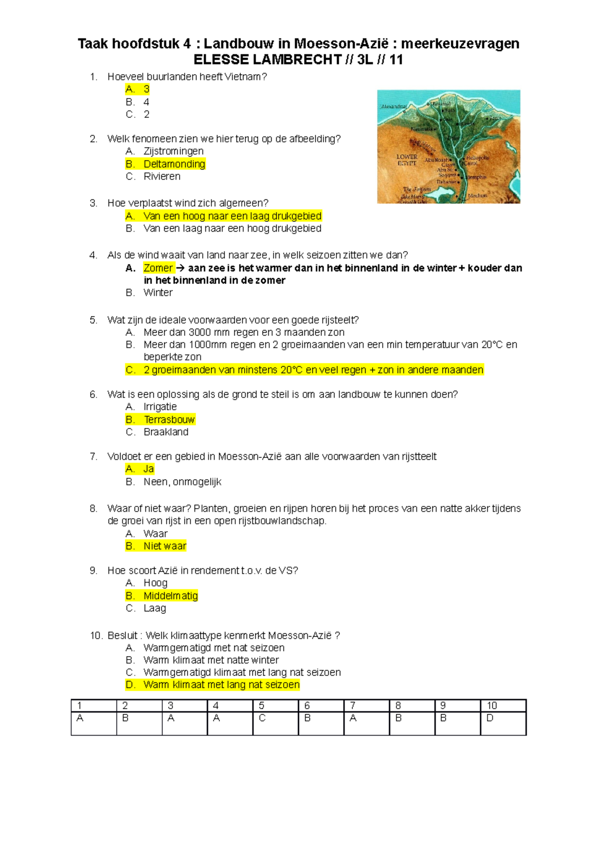4 Trim 3 - A - Taak meerkeuze hoofdstuk 4 landbouw in Moesson-Azië ...