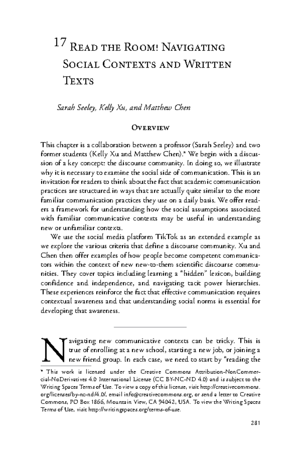 Read the Room Navigating Social Contexts and Written Texts ...