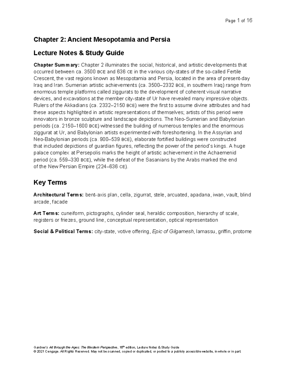 Watta 16E ch02 lecture note study guide - Page 1 of 16 Chapter 2 ...