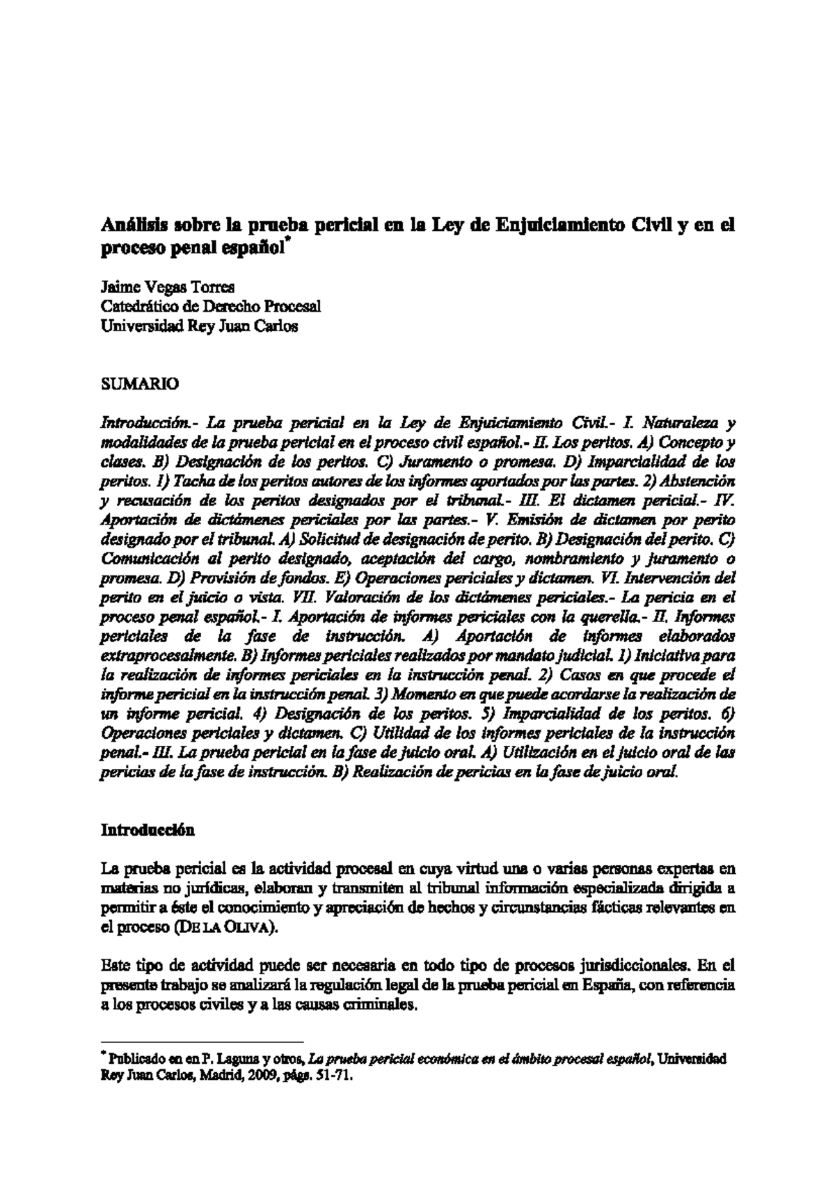 T2 Peritacion Prueba pericial - Análisis sobre la prueba pericial en la ...
