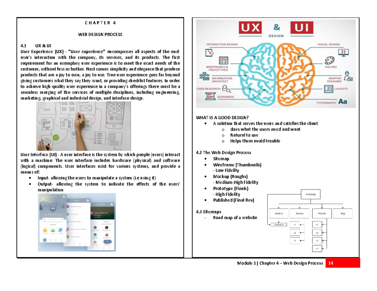 HCI 101 Chapter 4 - Module 1 - Module 1| Chapter 4 – Web Design Process ...