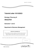 MNG3701 - Unisa - Strategic Planning IIIA - Studocu
