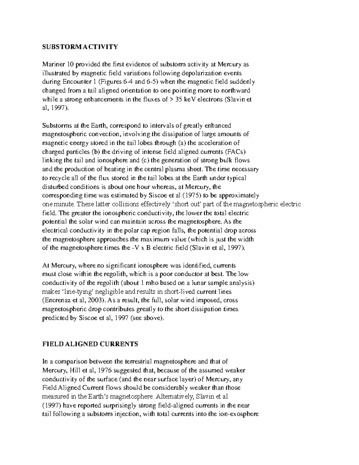 Substorm Activity - SUBSTORM ACTIVITY Mariner 10 provided the first ...